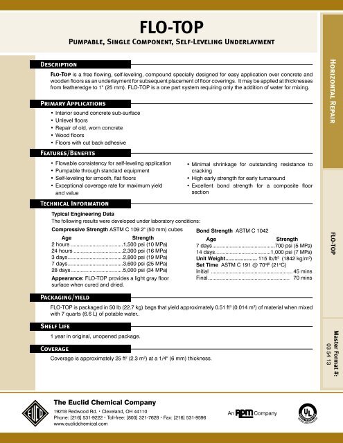Flo Top Tech Data Sheet - Euclid Chemical Co