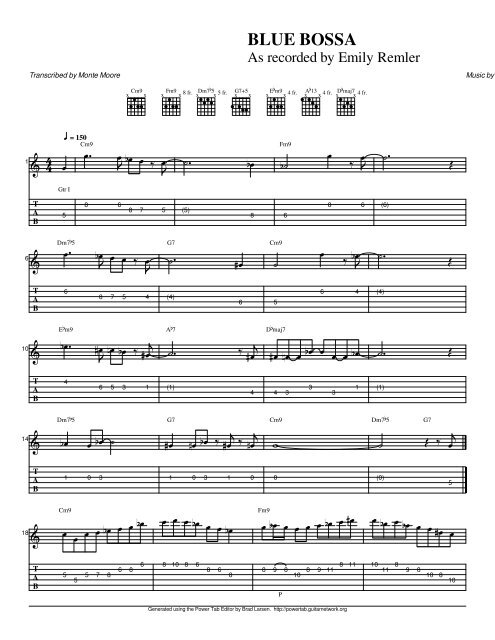 Blue Bossa.ptb - Guitar Jazz Tabs