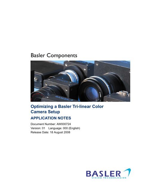Optimizing a Basler Tri-linear Color Camera Setup