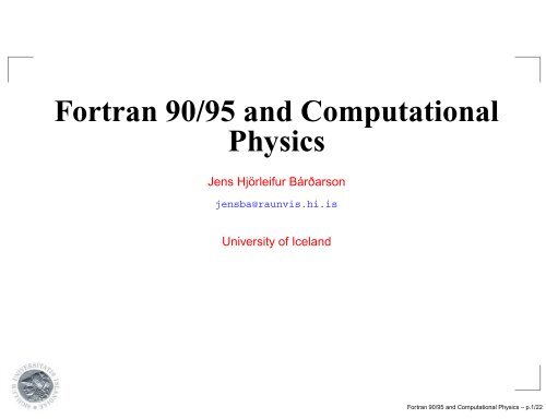 Fortran 9095 And Computational Physics