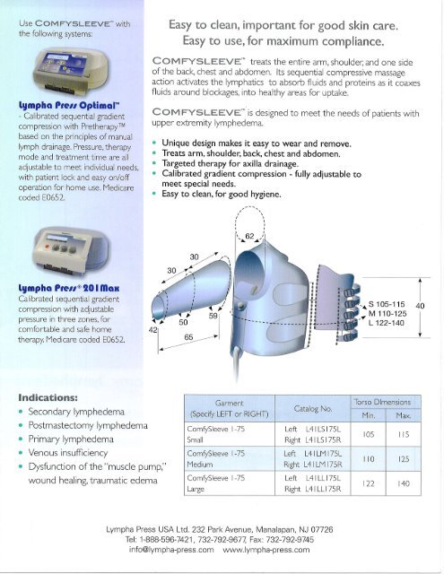 Lympha Press Sleeve Size Charts - MedSource LLC