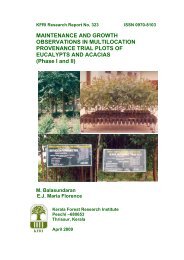 KFRI Research Report - Kerala Forest Research Institute