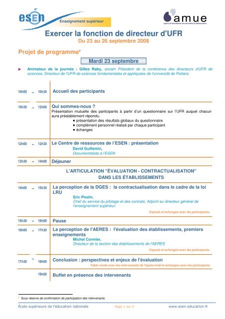 Exercer la fonction de directeur d'UFR