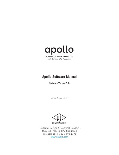 Apollo Software Manual v7.0 - zZounds.com