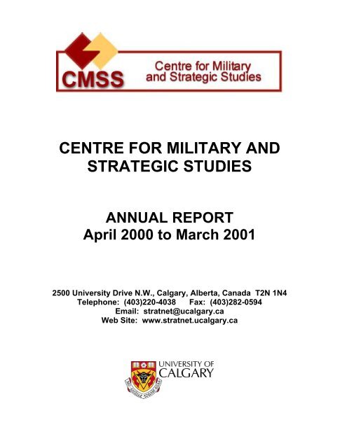 annual report - Centre for Military and Strategic Studies - University ...
