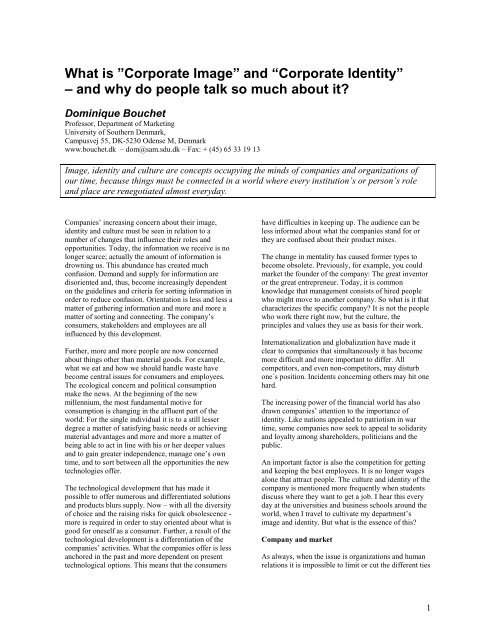 What is ”Corporate Image” and “Corporate Identity” – and why do ...