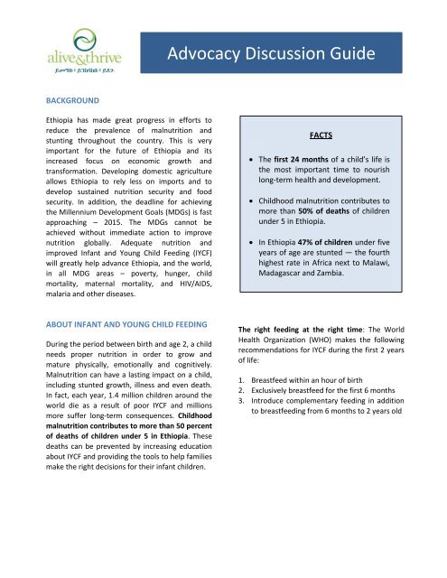 Advocacy Discussion Guide - Alive & Thrive