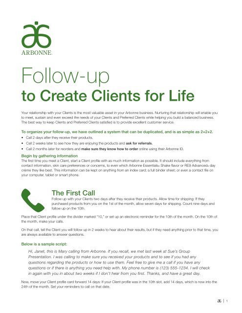 Follow Up to Create Clients For Life