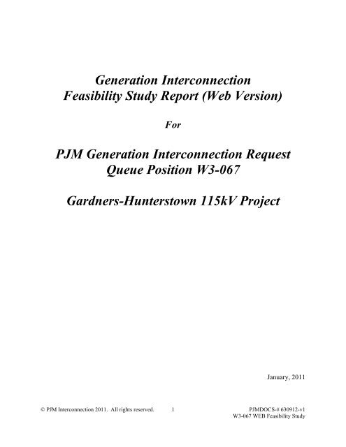 Generation Interconnection Feasibility Study Report ... - PJM.com