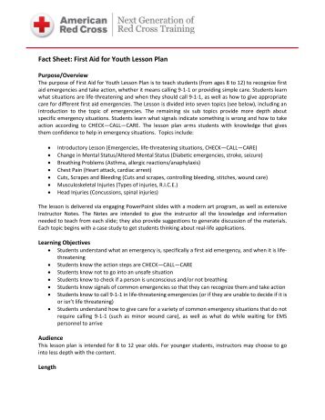 First Aid/CPR/AED Fact Sheet