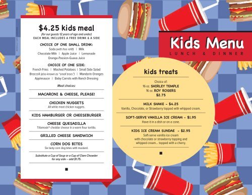 Kids Menu Kids Menu - Reedville Cafe