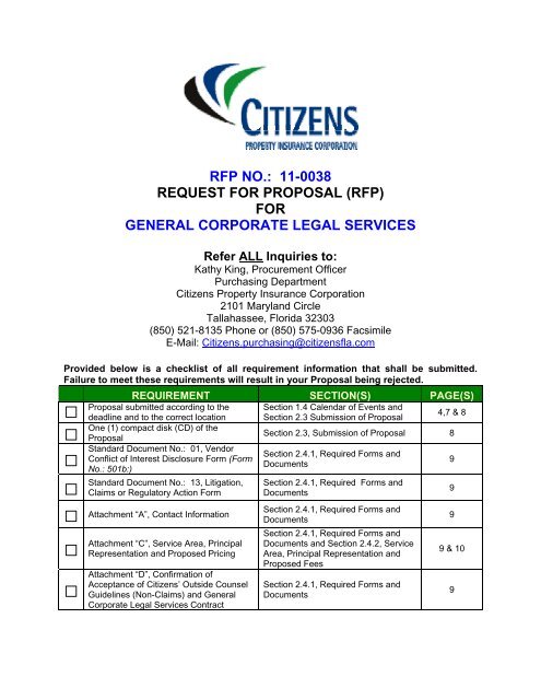 rfp - Citizens Property Insurance