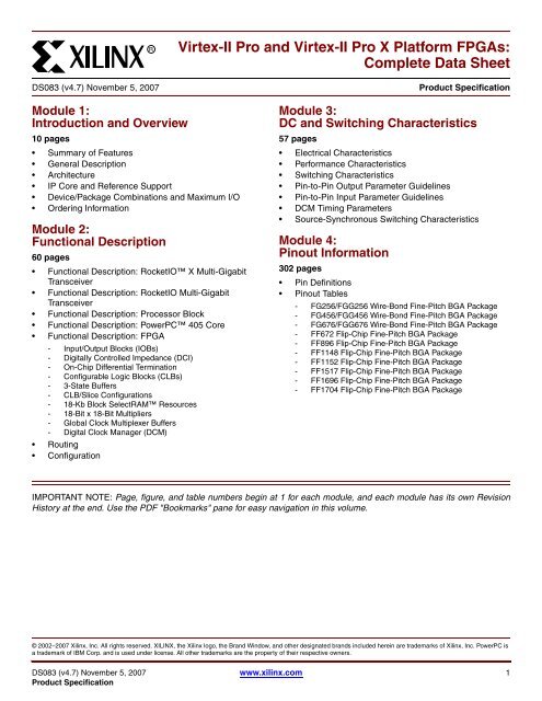 Virtex-II Pro and Virtex-II Pro X Platform FPGAs - Datasheetz