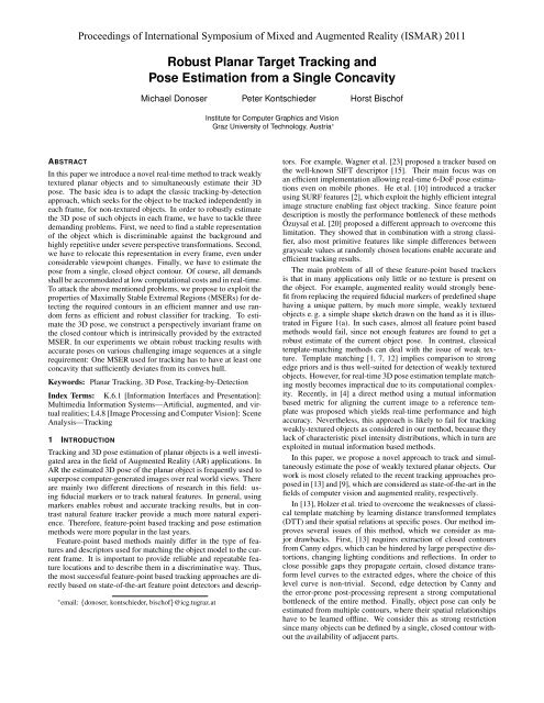 Robust Planar Target Tracking And Pose Estimation From A Single