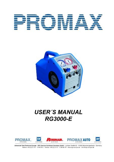 USERÂ´S MANUAL RG3000-E - Advanced Engineering