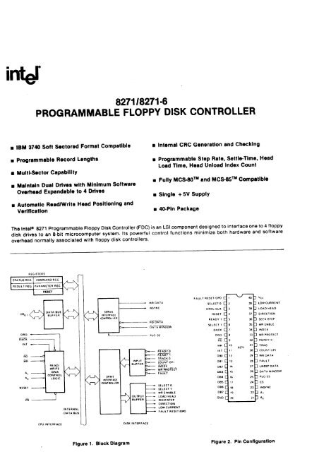 8271I8271-6 PROGRAMMABLE FLOPPY DISK CONTROLLER
