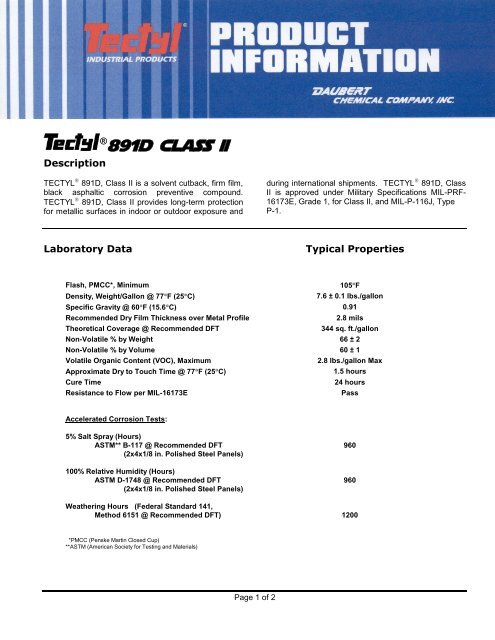 Tech Sheet - Daubert Chemical Company, Inc.