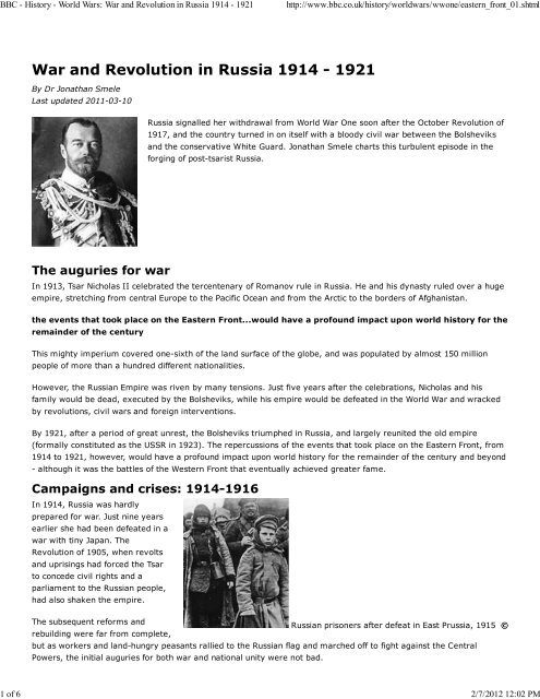 War and Revolution in Russia 1914 - 1921 - waughfamily.ca