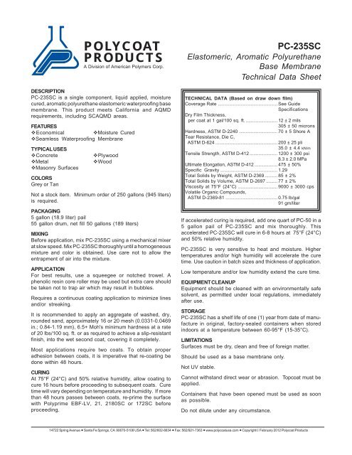 PC-235SC - Polycoat Products