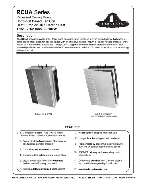 Horizontal Recessed Ceiling Fan Coil | Shelly Lighting