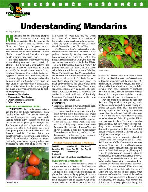 Understanding Mandarins - Citrus Treesource Nursery