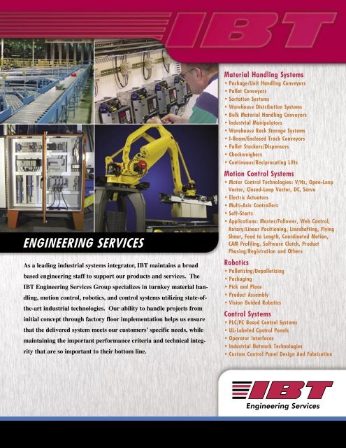 Engineering Services Line Card - IBT, Inc.