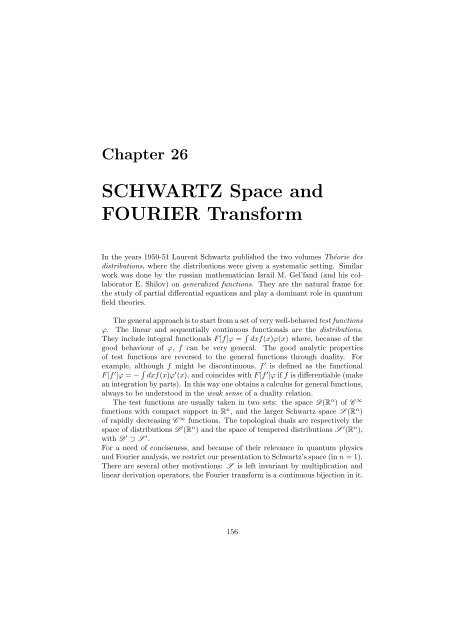 SCHWARTZ Space and FOURIER Transform