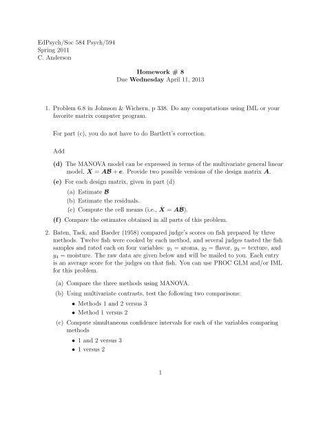 Homework assignment 8