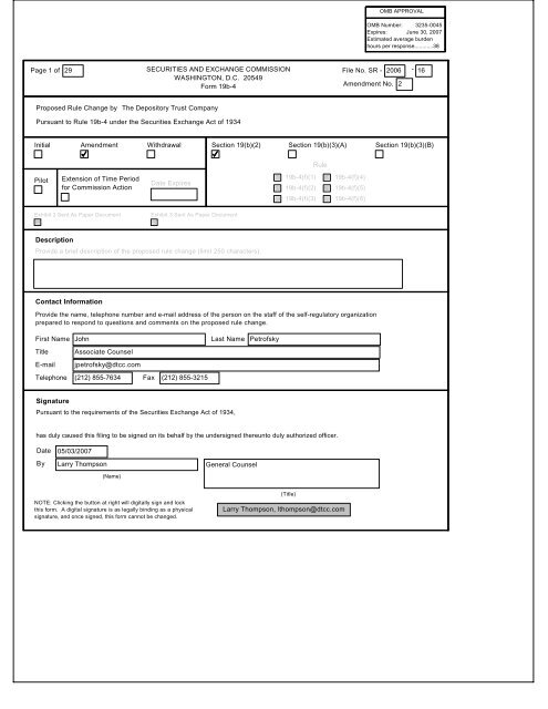 Form 19b-4 - DTCC.com
