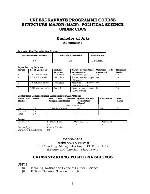 Detailed Syllabus- Outline, End Term Exam Guidelines, Structure, etc.