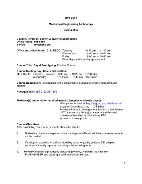 Course Name and number