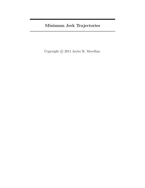 Minimum Jerk Trajectories