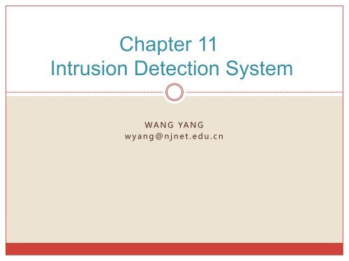 Chapter 11 Intrusion Detection System