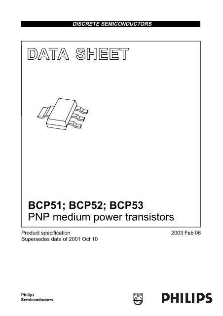 BCP51; BCP52; BCP53 PNP medium power transistors - TE-EPC-LPC