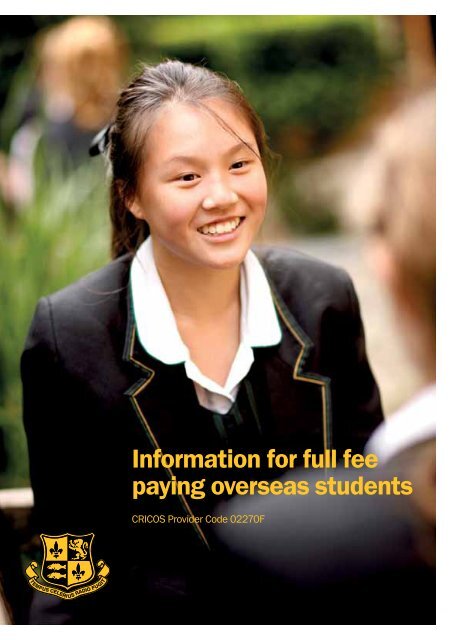 Information for full fee paying overseas students - Abbotsleigh