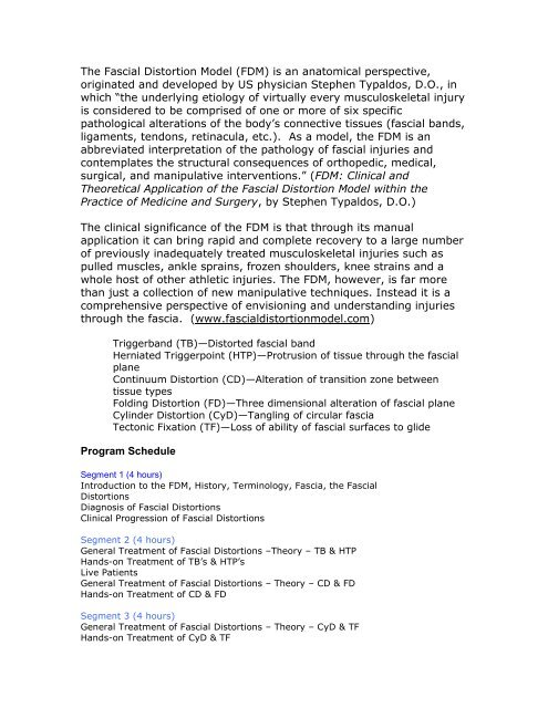 Fascial Distortion Model - American Academy of Osteopathy