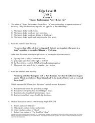 Text Structure - Division of Language Arts/Reading