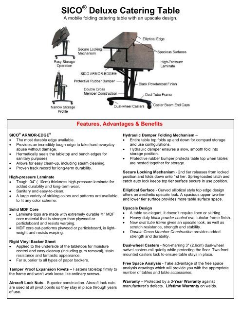 SICO Deluxe Catering Table - Sico Inc.