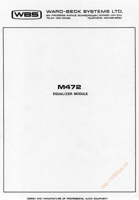 M472 - Equalizer - www.WBSps.ca.pdf - Ward-Beck Systems ...