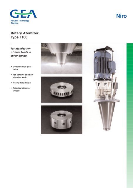 Rotary Atomizer, Type F100