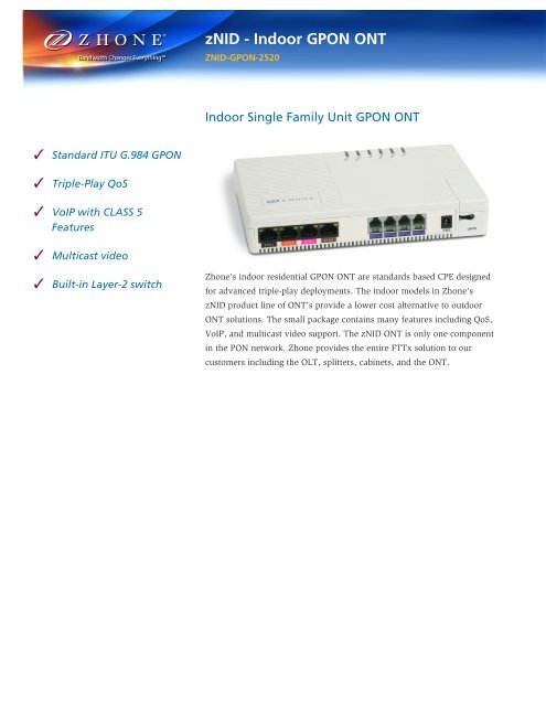 Download ZNID-GPON-2520 Datasheet