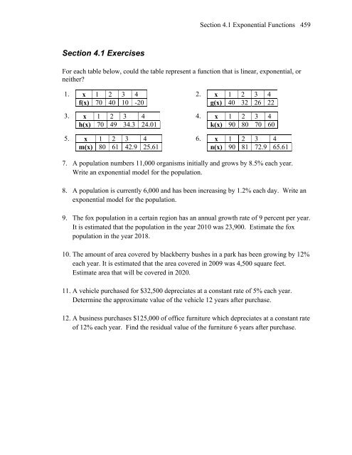 Exponential Function Exercises With Answers