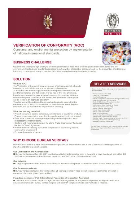 VERIFICATION OF CONFORMITY (VOC) - Bureau Veritas