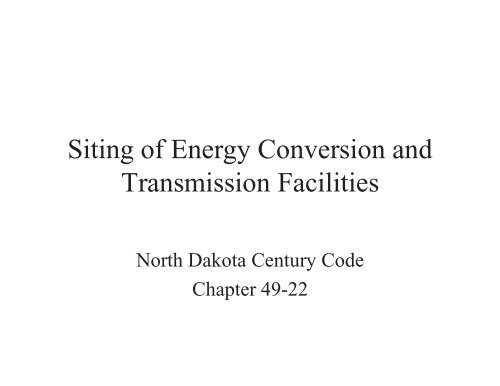 Power Point Presentation - North Dakota Public Service Commission