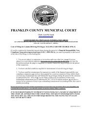 Civil Judgment Debtor Exam Form - Franklin County Municipal Court