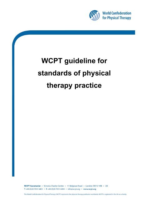 WCPT guideline for standards of physical therapy practice - World ...