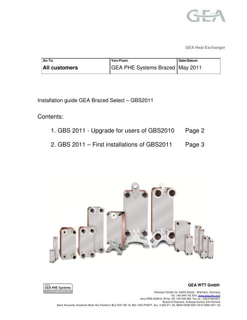 1. gbs 2011 - GEA PHE Systems