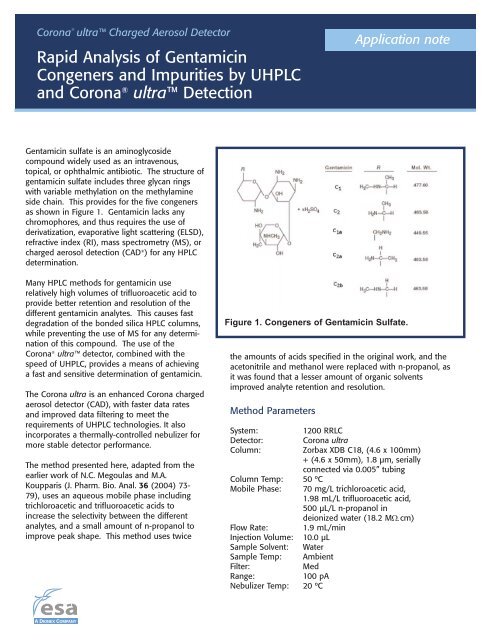 Rapid Analysis of Gentamicin Congeners and Impurities by UHPLC ...