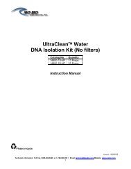 PowerSoil DNA Isolation Kit - MO BIO Laboratories