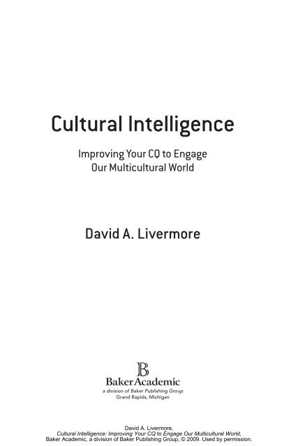 Cultural Intelligence - David Livermore